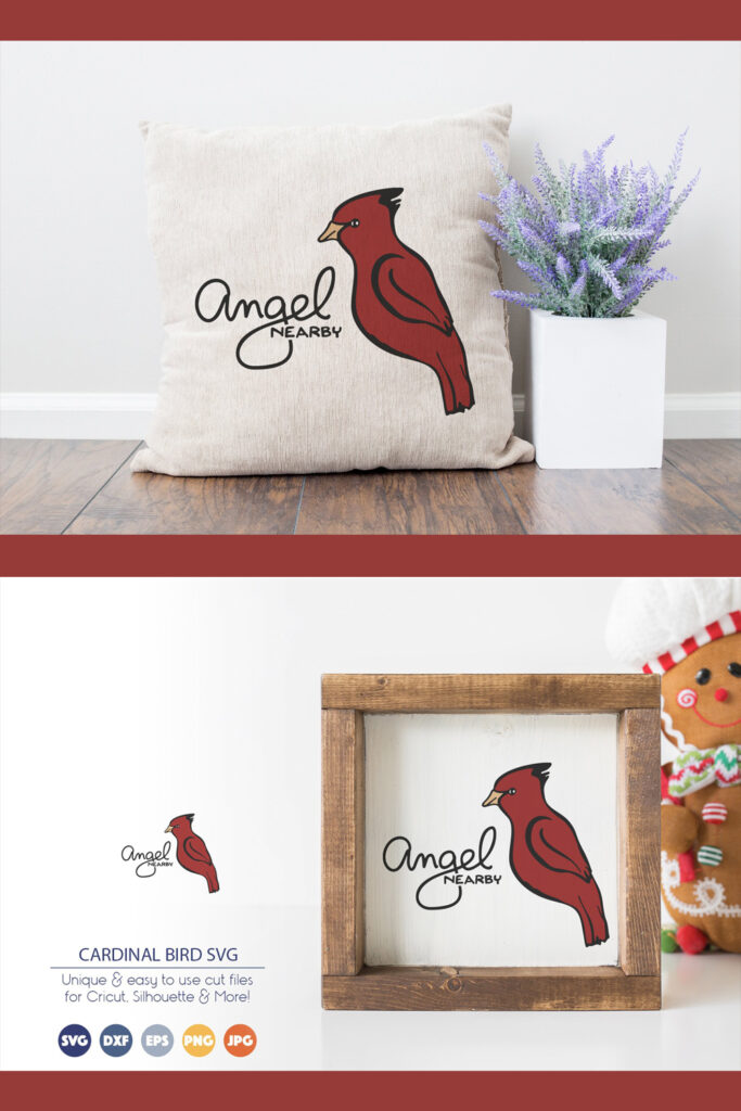 Cardinal Bird SVG Angel Nearby – MasterBundles