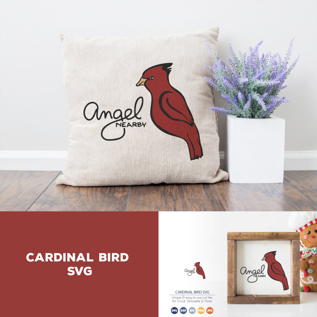 Cardinal Bird SVG Angel Nearby – MasterBundles