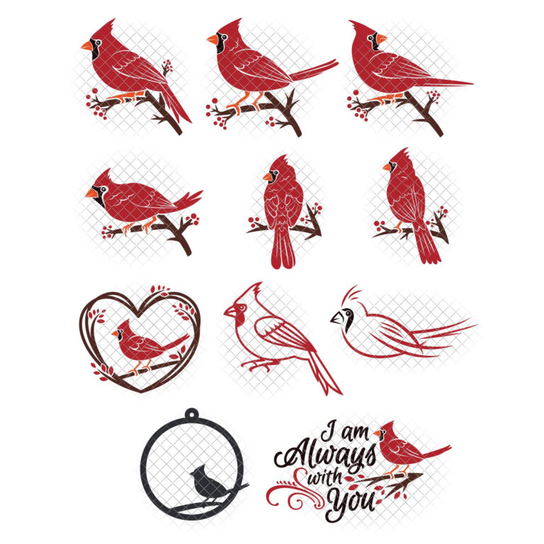 Cardinal SVG Bundle Illustration Quotes with PNG, DXF, EPS – MasterBundles