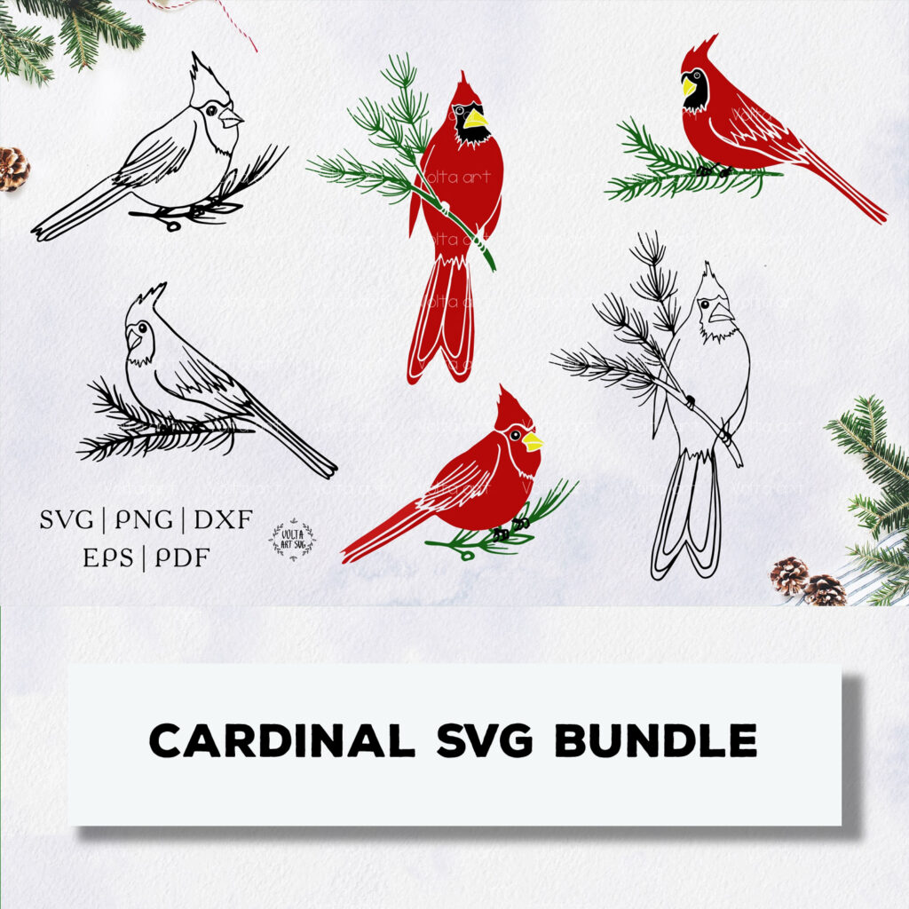Cardinal On Branch Svg Bundle – MasterBundles
