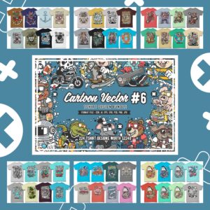 100 Cartoon T-shirt Designs Bundle | MasterBundles