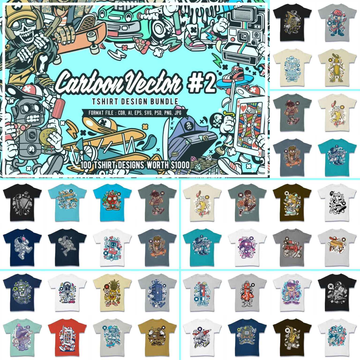 Cartoon Vector Tshirt Design Bundle – MasterBundles