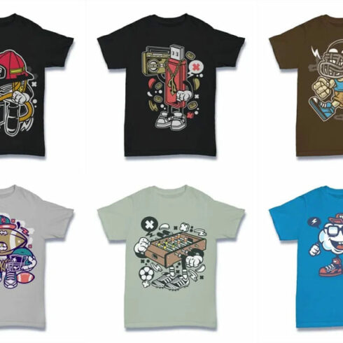 Cartoon Vector Tshirt Design Bundle | MasterBundles