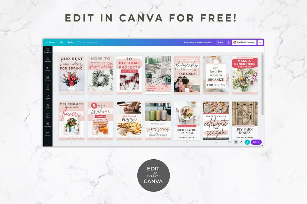 Pinterest Templates for Canva | Pink – MasterBundles