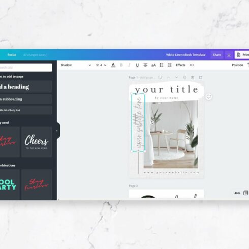 EBook Template For Canva | Linen | Master Bundles