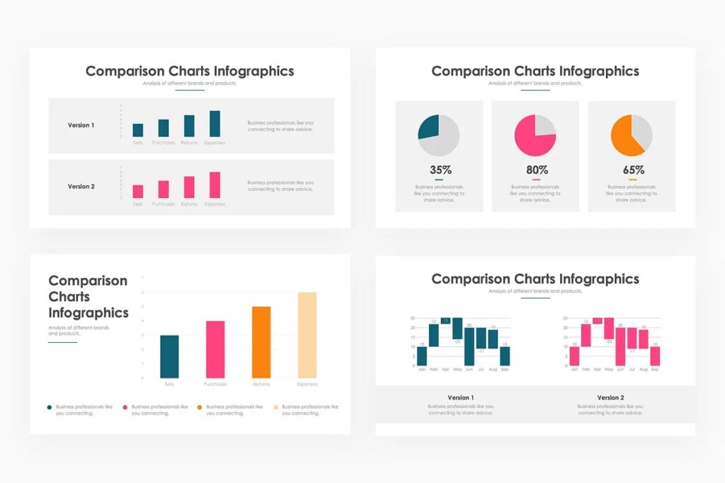 Comparison Charts Infographics – MasterBundles