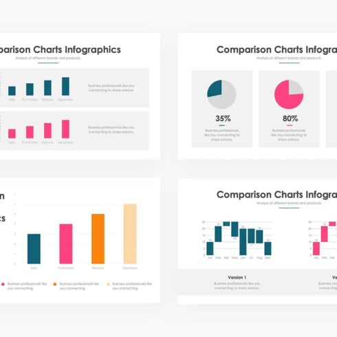 Comparison Charts Infographics | Master Bundles