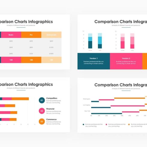 Comparison Charts Infographics | Master Bundles