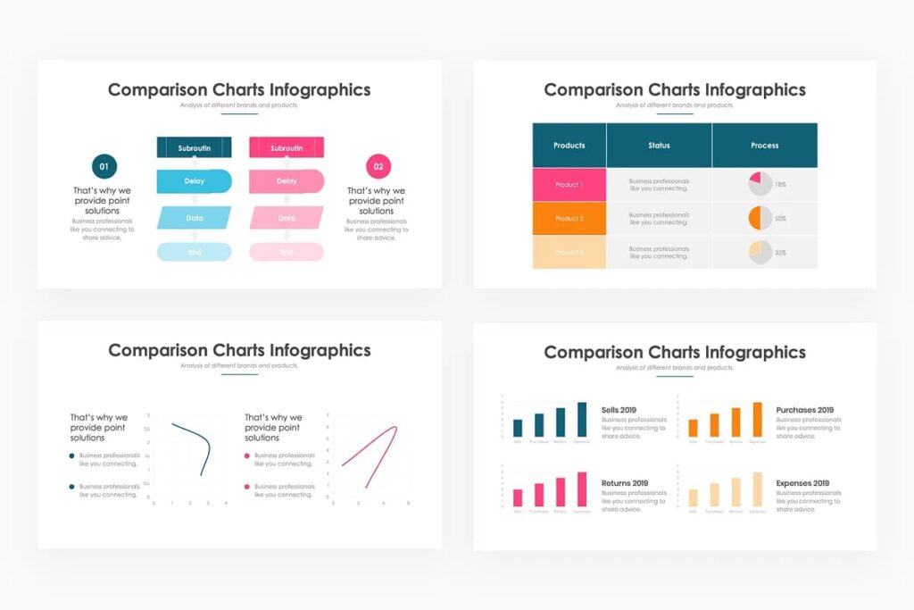 Comparison Charts Infographics – MasterBundles