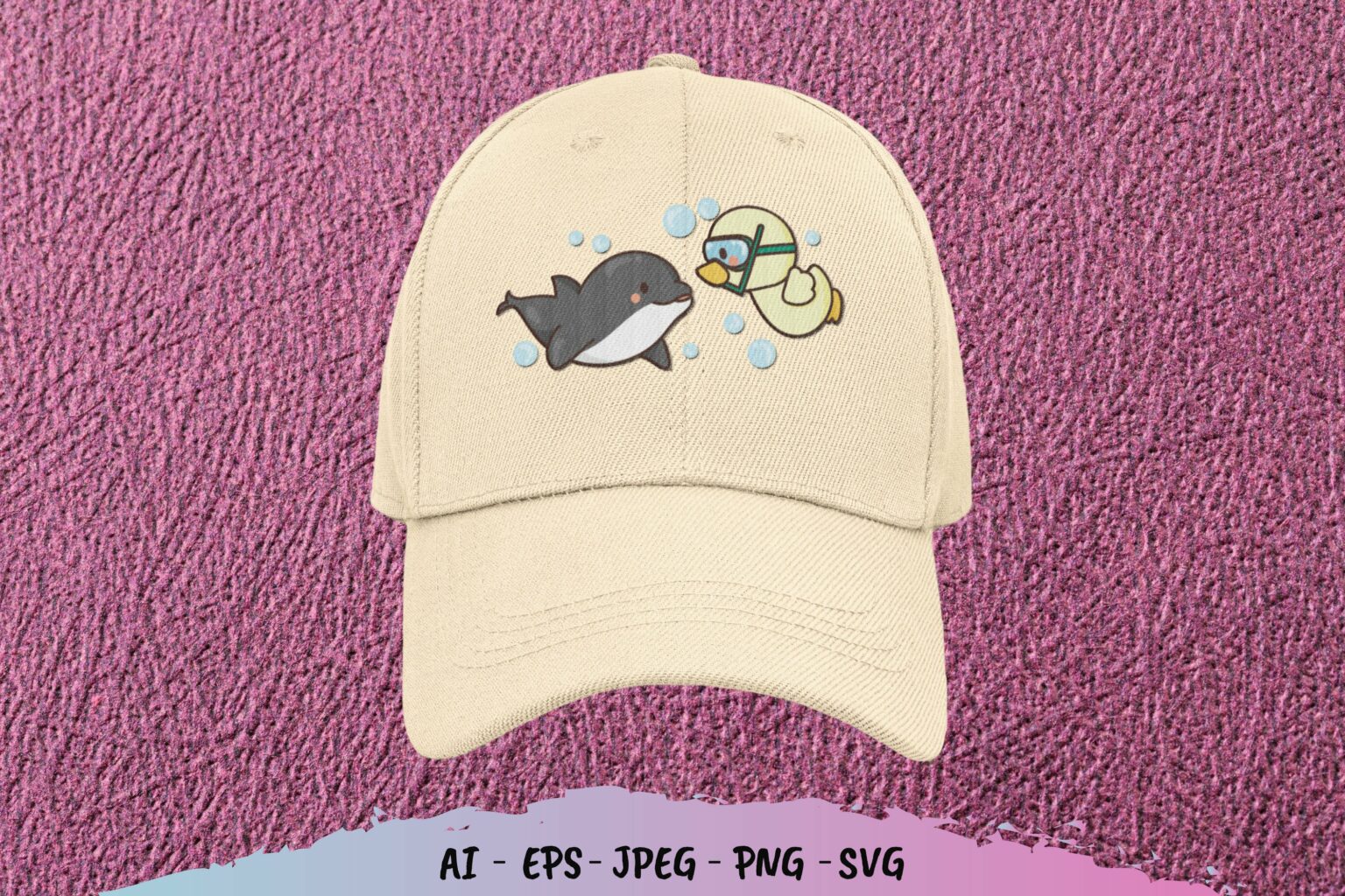 Cute Animal Snorkeling With Dolphin SVG – MasterBundles