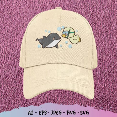 Cute Animal Snorkeling With Dolphin SVG | Master Bundles