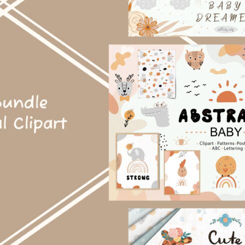 Cute Kids Bundle Baby Animal Clipart | Master Bundles
