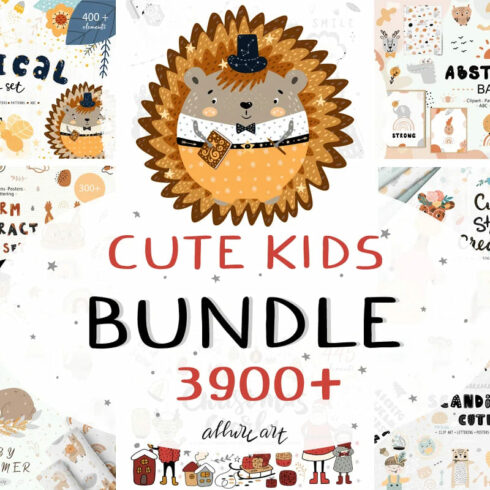 Cute Kids Bundle Baby Animal Clipart | Master Bundles