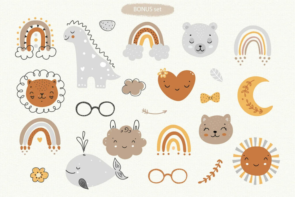 Cute Kids Bundle Baby Animal Clipart – MasterBundles