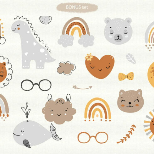 Cute Kids Bundle Baby Animal Clipart | Master Bundles