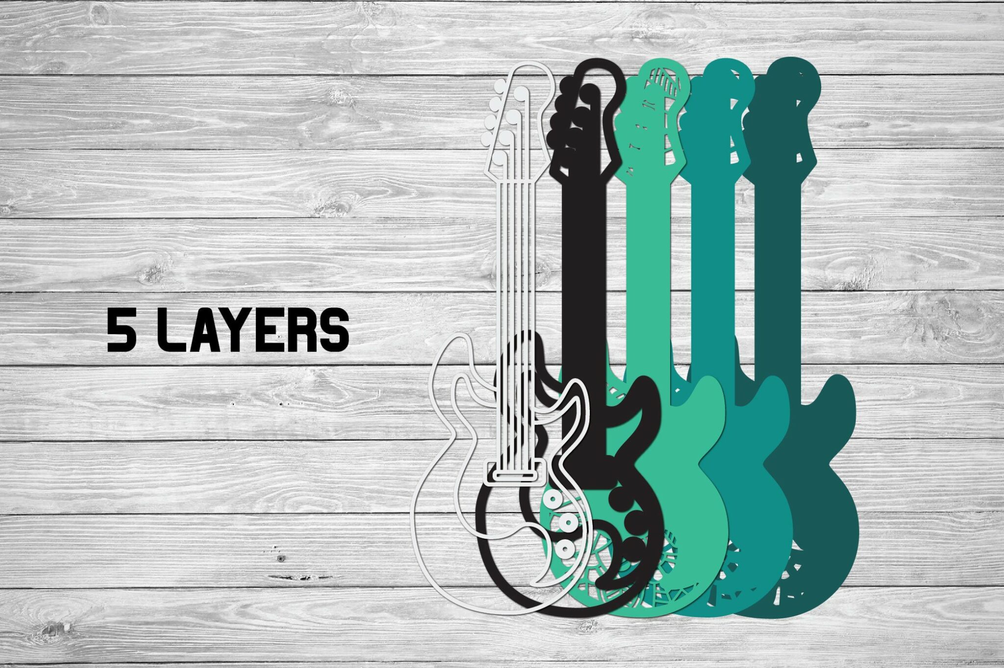 Guitar SVG 3d Layered | Music SVG Cut File | Electric Guitar ...