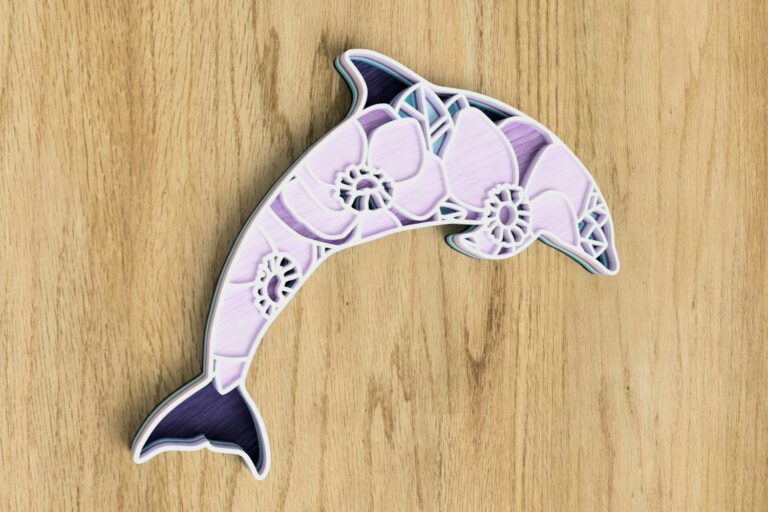 Layered Dolphin Laser Cut File - Floral Dolphin SVG – MasterBundles