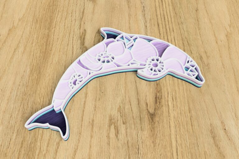 Layered Dolphin Laser Cut File - Floral Dolphin SVG – MasterBundles