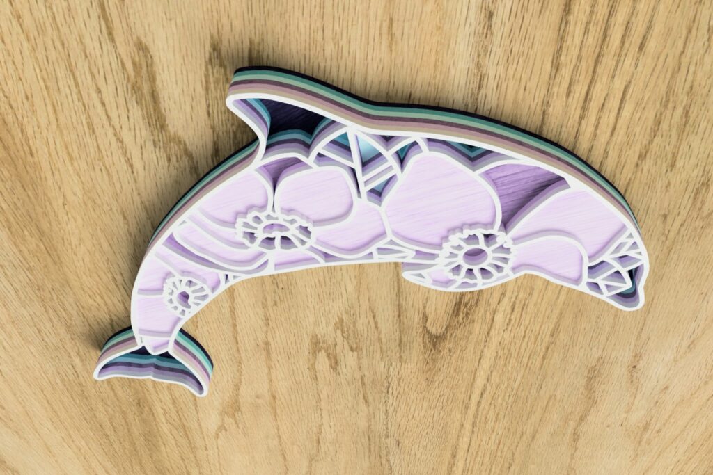 Layered Dolphin Laser Cut File - Floral Dolphin SVG – MasterBundles