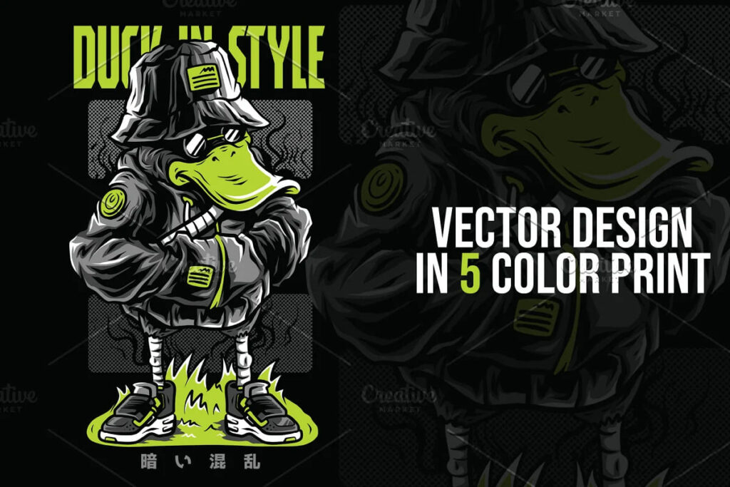 Duck in Style Illustration – MasterBundles