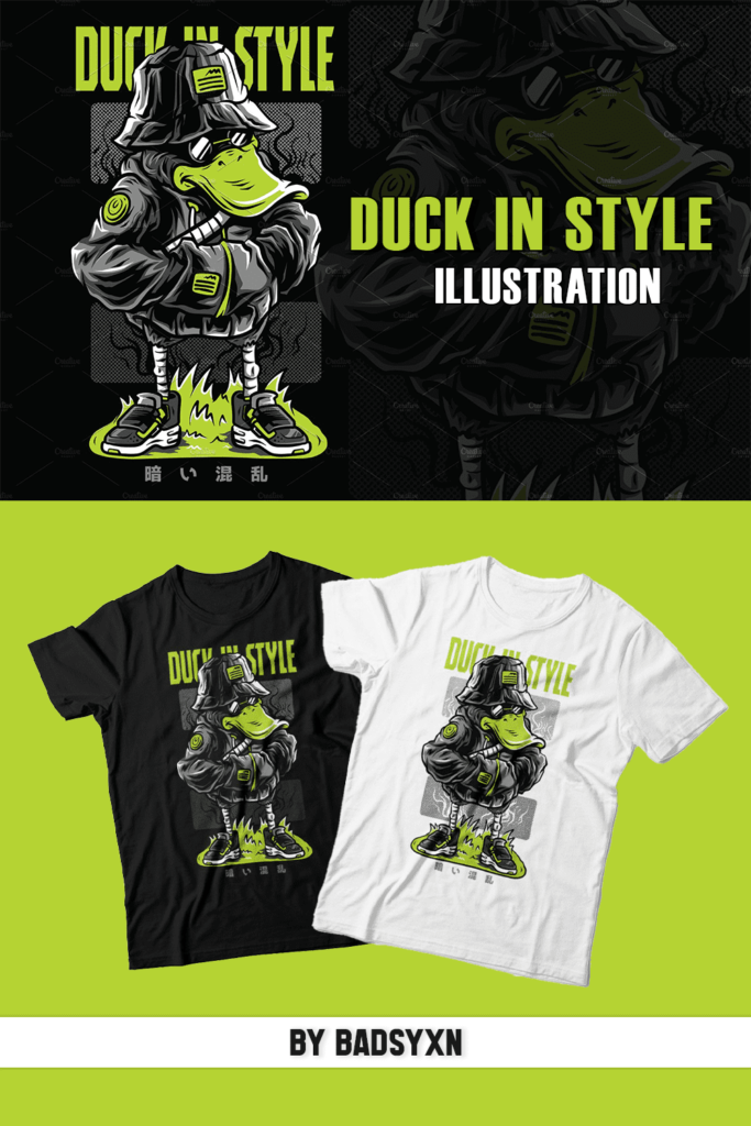 Duck in Style Illustration – MasterBundles