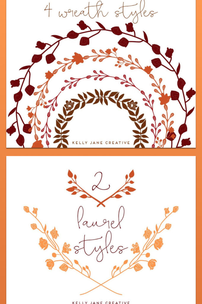 Fall Colored Wreaths – MasterBundles