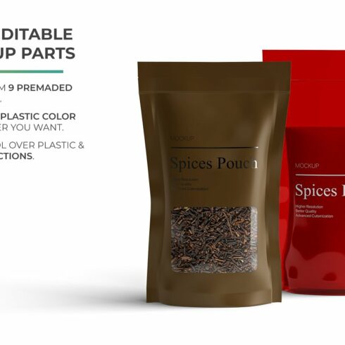 Spices Pouch Doypack Mockup 6000x4500px | Master Bundles