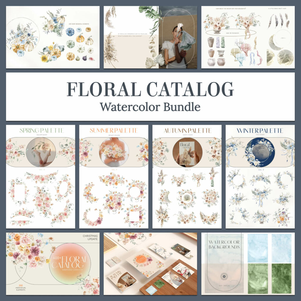 -20% Bloom Floral Watercolor Bundle | Master Bundles