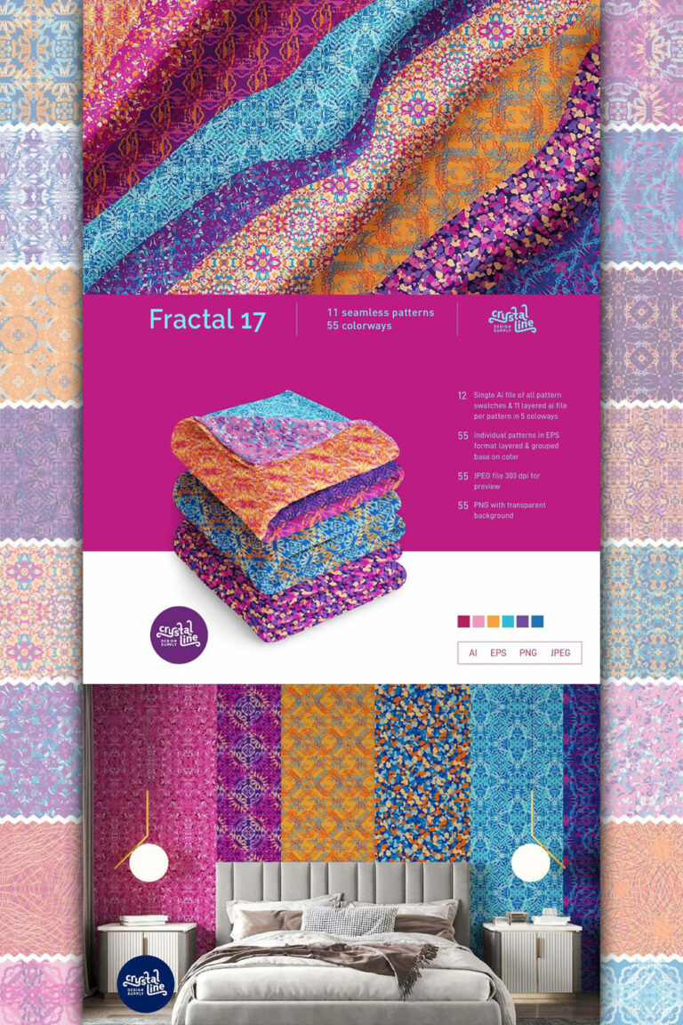 Fractal Patterns for Printed Fabrics | MasterBundles
