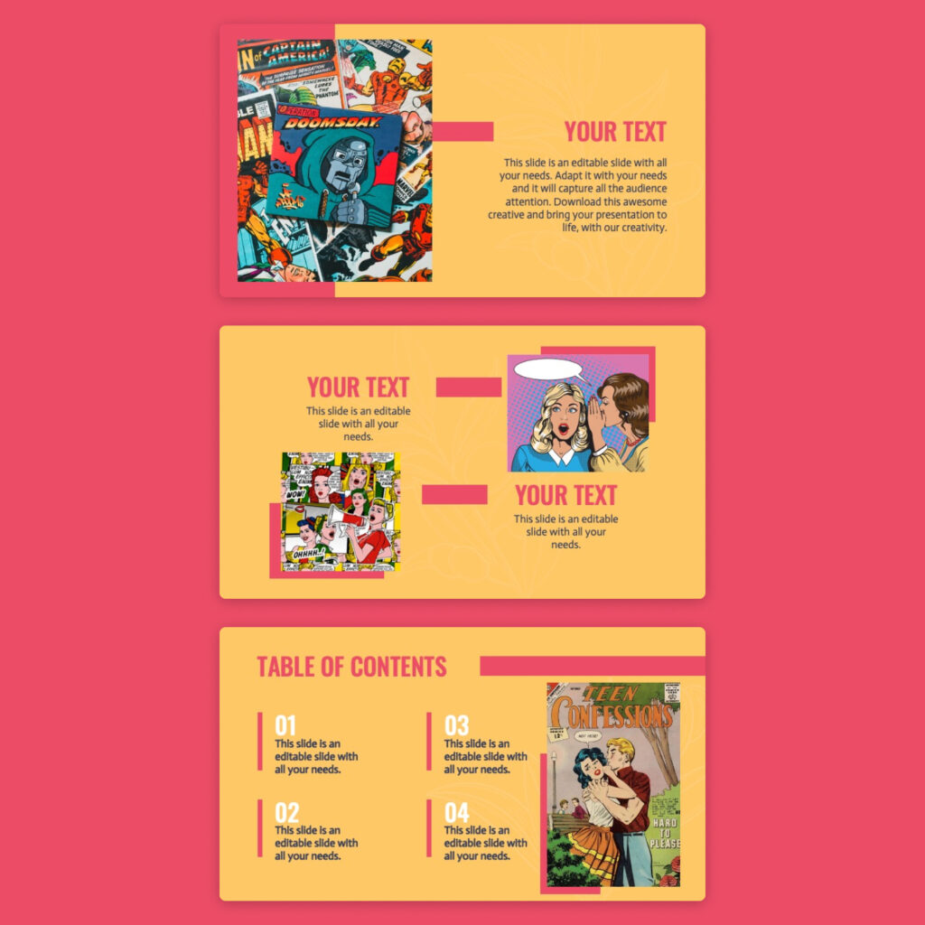 Free Pop Retro Comic Powerpoint Template – MasterBundles