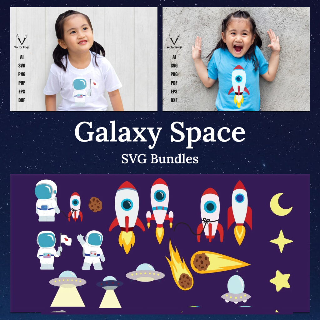 Galaxy Space SVG Bundles , Astronaut Clipart – MasterBundles