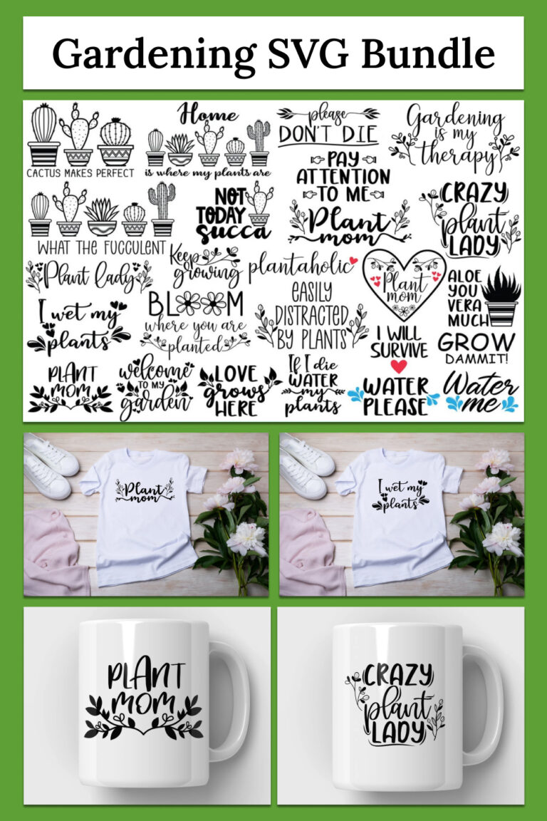 Plants SVG Bundle, Gardening SVG Bundle, Cactus SVG, Succulent Plant ...