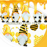 Gnomes Illustrations and Bees, Bumble Bee Gnomes – MasterBundles