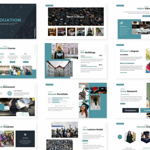 Graduation PowerPoint Template 5 Premade Colors | Master Bundles