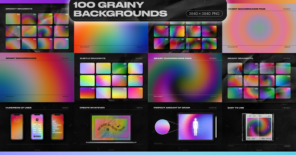 Grainy Backgrounds - 100 Gradients – MasterBundles