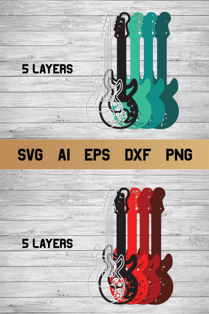 Guitar SVG 3d Layered | Music SVG Cut File | Electric Guitar ...