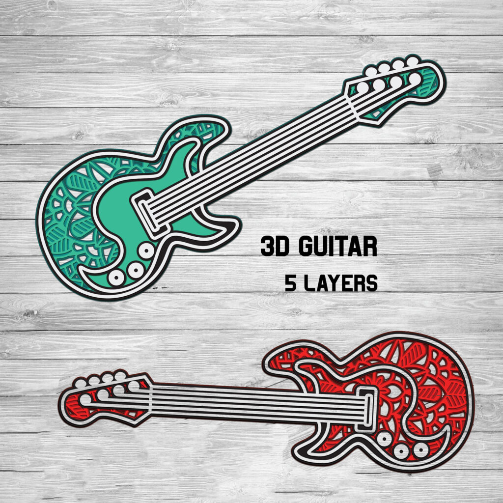 Guitar SVG 3d Layered | Music SVG Cut File | Electric Guitar ...
