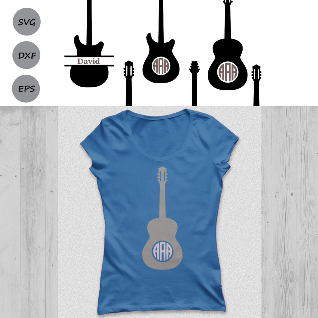 Guitar Svg Files, Guitar Monogram Svg, Guitar Clipart – MasterBundles