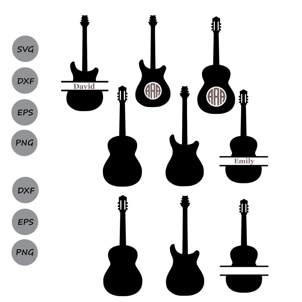 Guitar Svg Files, Guitar Monogram Svg, Guitar Clipart – MasterBundles