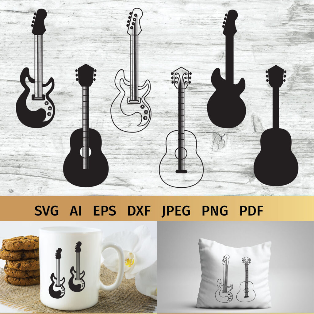 Guitar SVG | 3d Layered Music SVG – MasterBundles