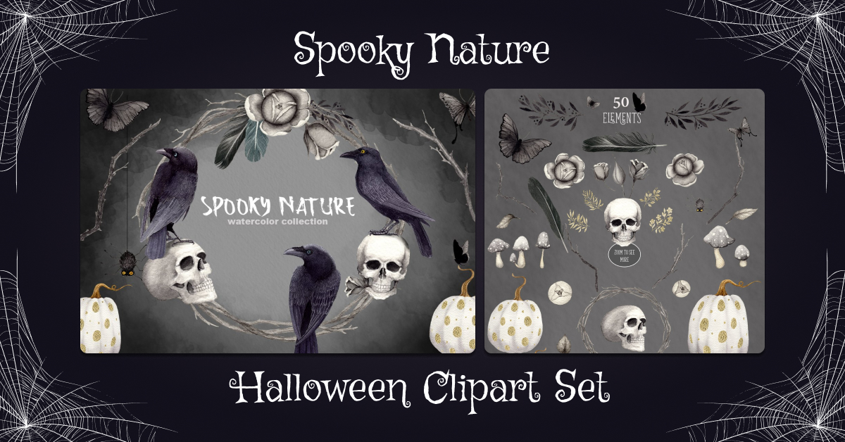 Halloween Clipart Set Spooky Nature – MasterBundles