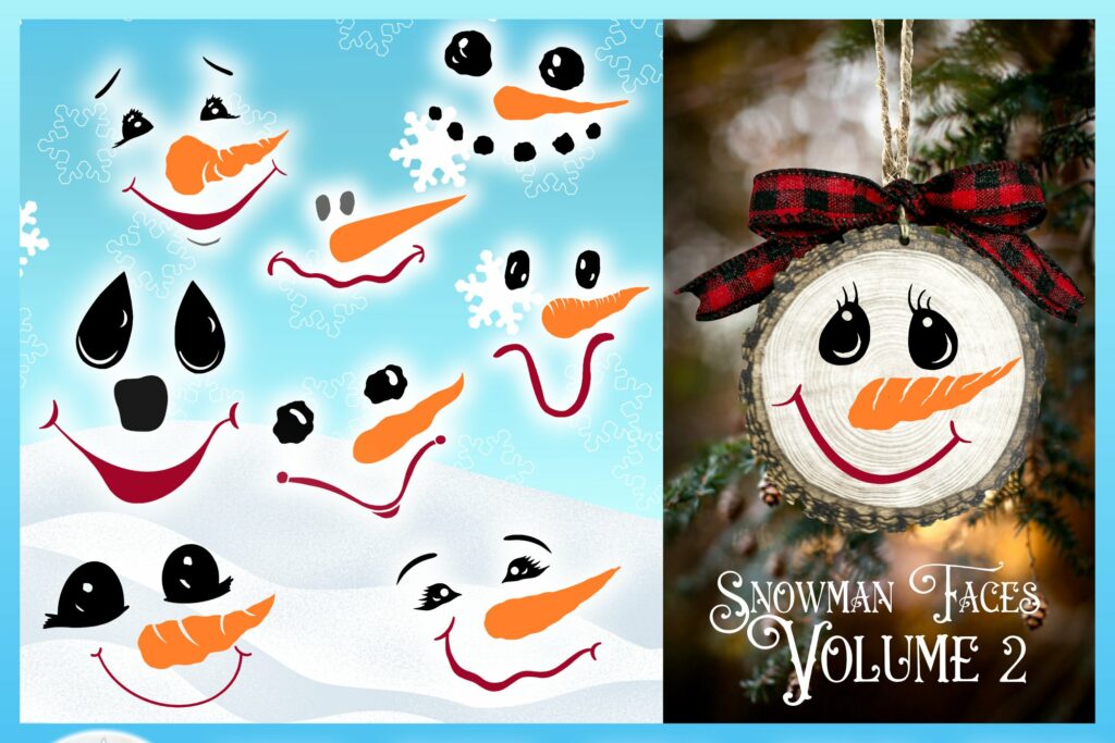 Christmas Ornament Snowman Faces SVG Bundle - Vol 2 – MasterBundles