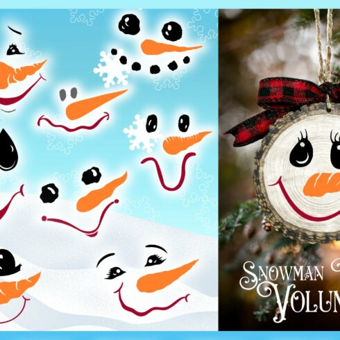 Christmas Ornament Snowman Faces SVG Bundle - Vol 2 | Master Bundles