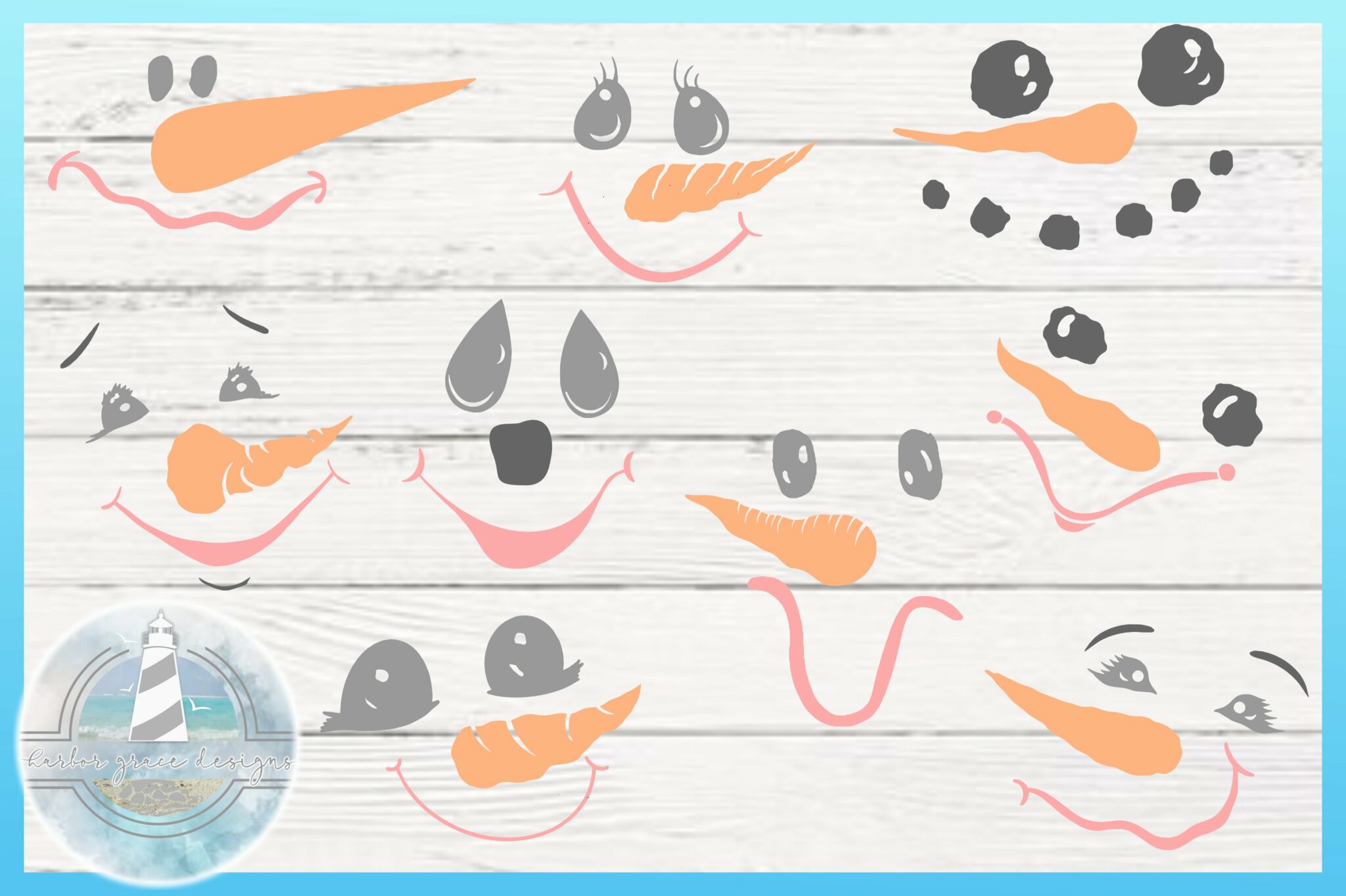 Christmas Ornament Snowman Faces SVG Bundle - Vol 2 – MasterBundles