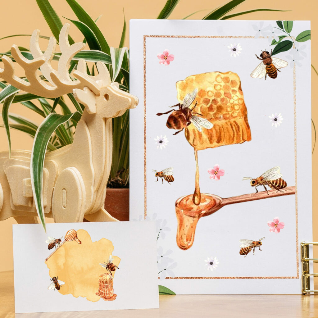 63 Honey Bees Watercolor – MasterBundles