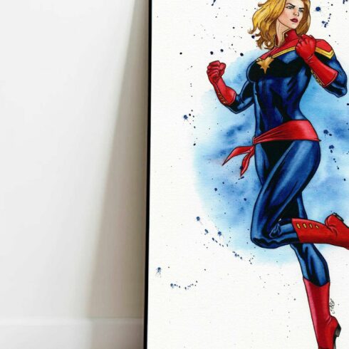 Set Of 9 Superheroes Watercolor Print Poster | Master Bundles