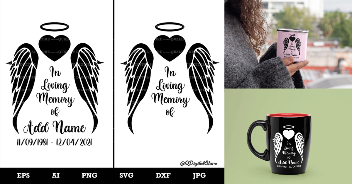 In Memory Angel Wings SVG – MasterBundles