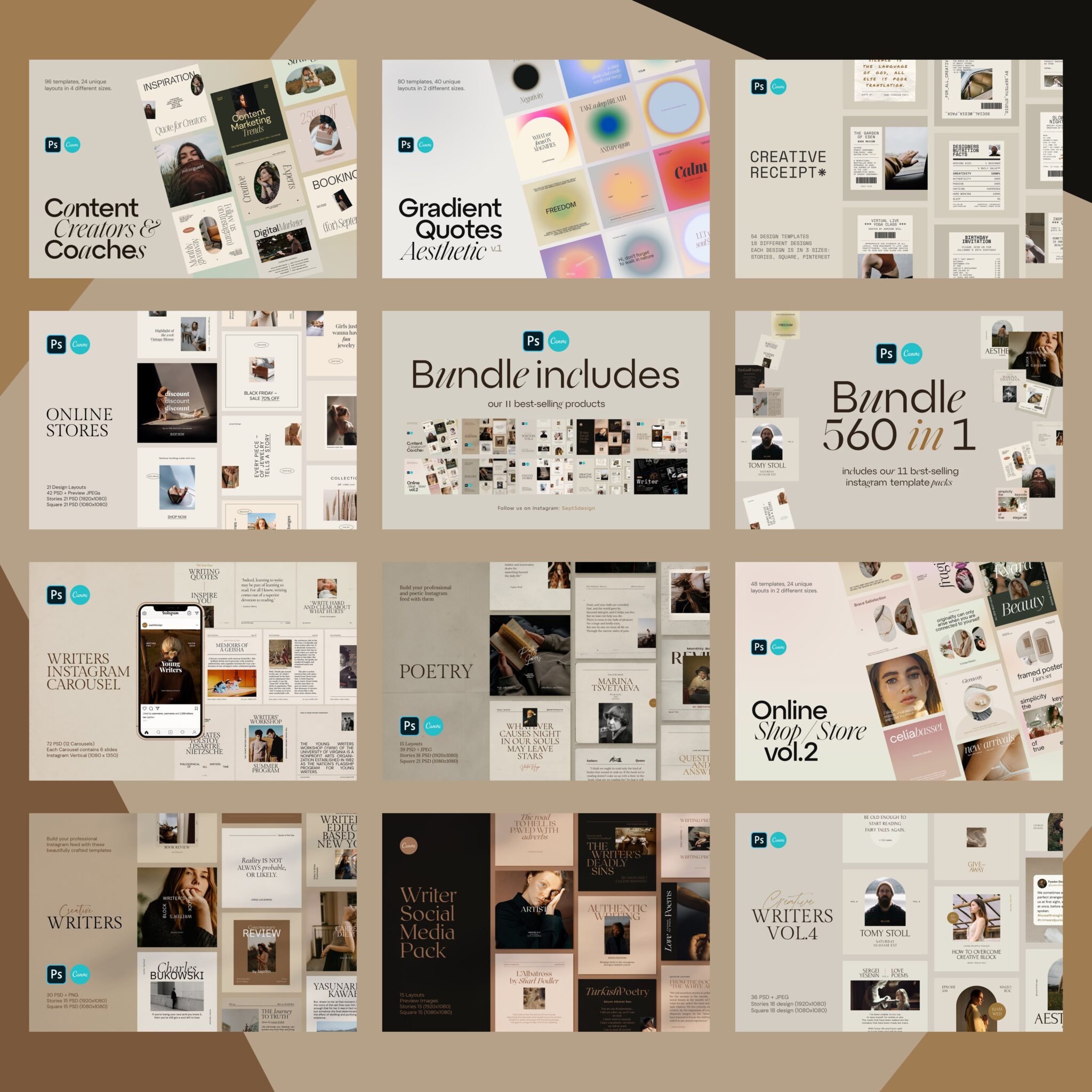 Instagram BUNDLE - Canva & PS – MasterBundles
