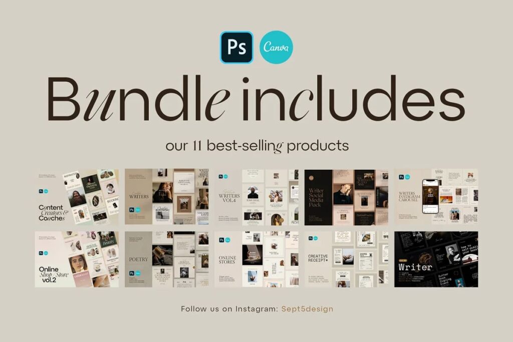 Instagram BUNDLE - Canva & PS – MasterBundles