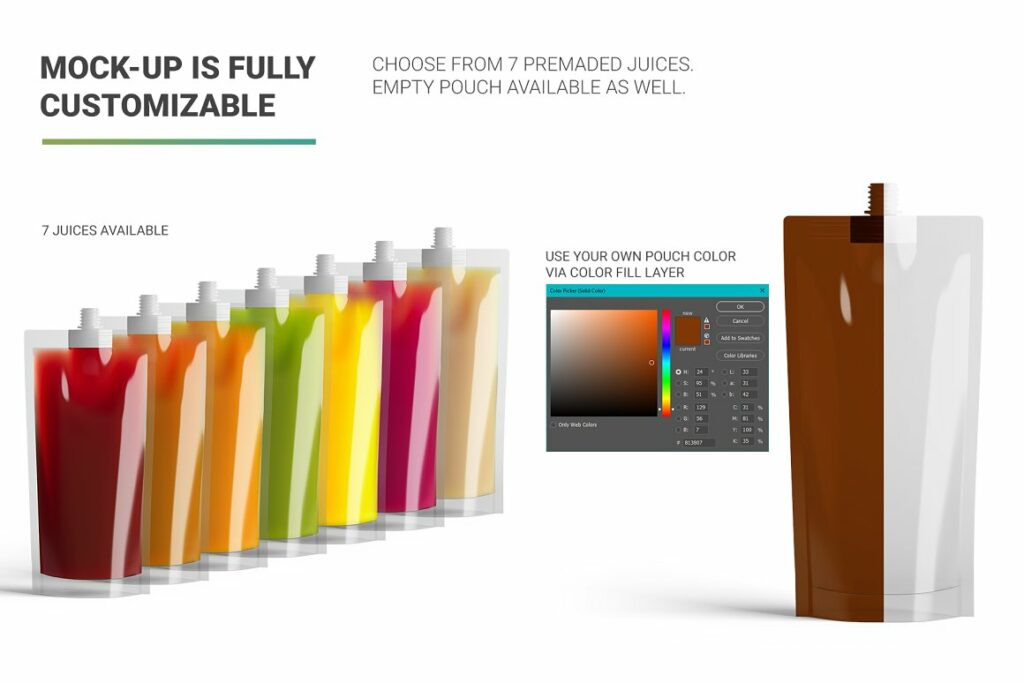 Juice Doypack Pouch Mockup PSD – MasterBundles